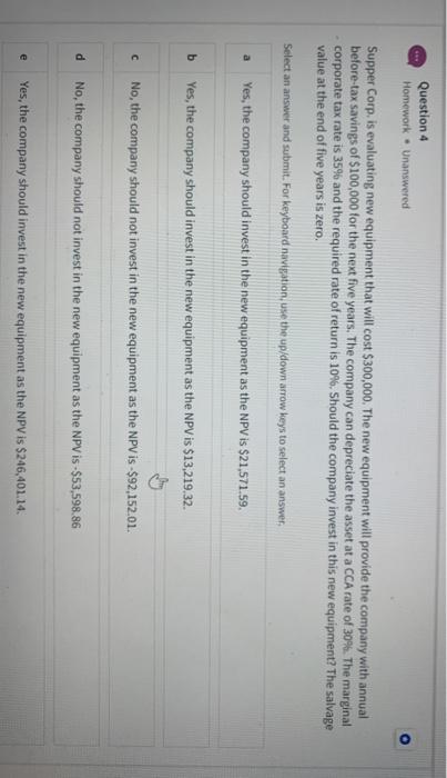Solved Question 4 Homework. Unanswered Supper Corp, is | Chegg.com