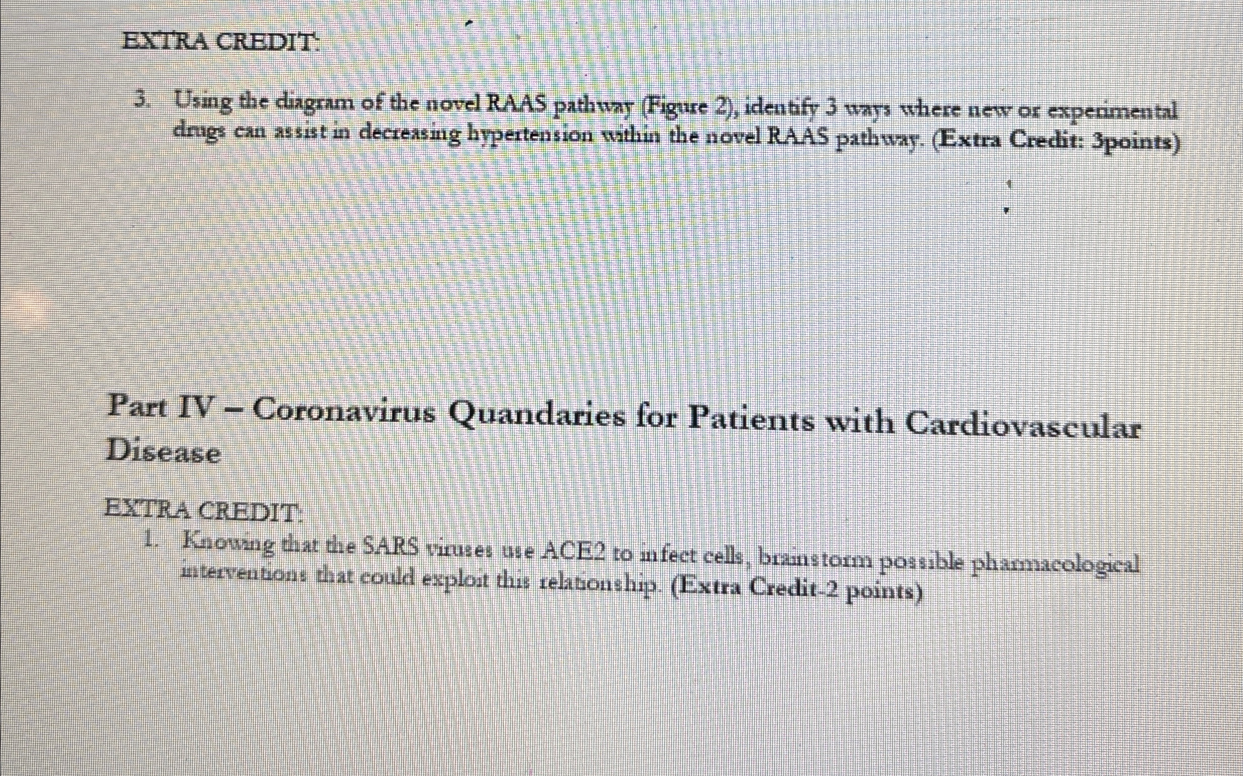 Solved 3. ﻿Using the diagram of the novel RAAS pathway | Chegg.com