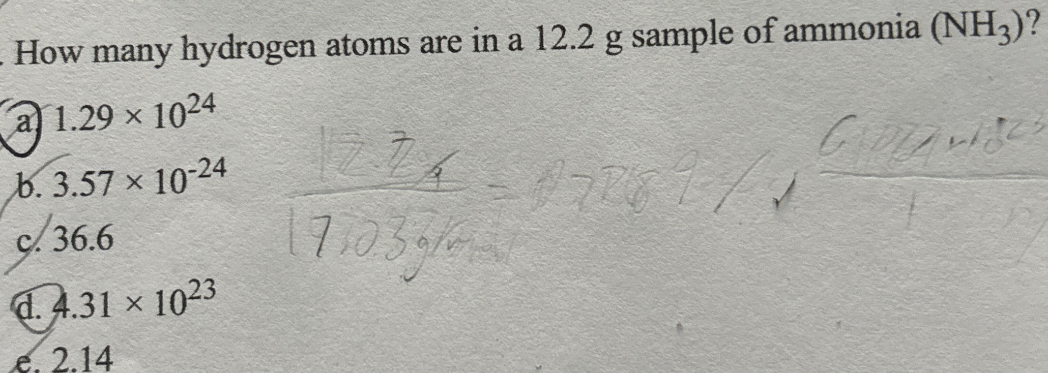 Solved How many hydrogen atoms are in a 12.2 ﻿g sample of | Chegg.com