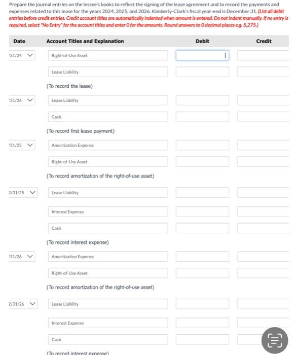 Solved Prepare the journal entries on the lessee's books to | Chegg.com