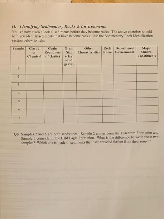 GEOSCIENCE 001 FALL 2021 Name LAB 5: SEDIMENTARY | Chegg.com