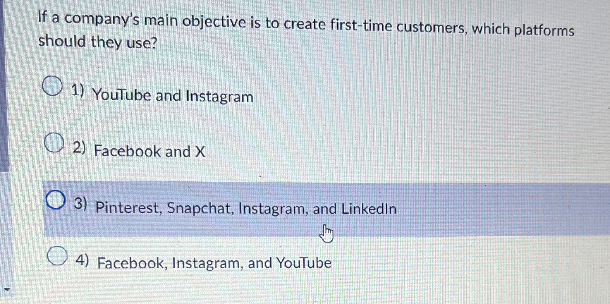 Solved If a company's main objective is to create first-time | Chegg.com