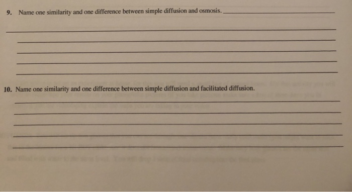 Solved 9. Name one similarity and one difference between | Chegg.com