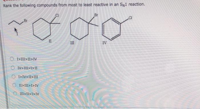 Solved Rank the following compounds from most to least | Chegg.com