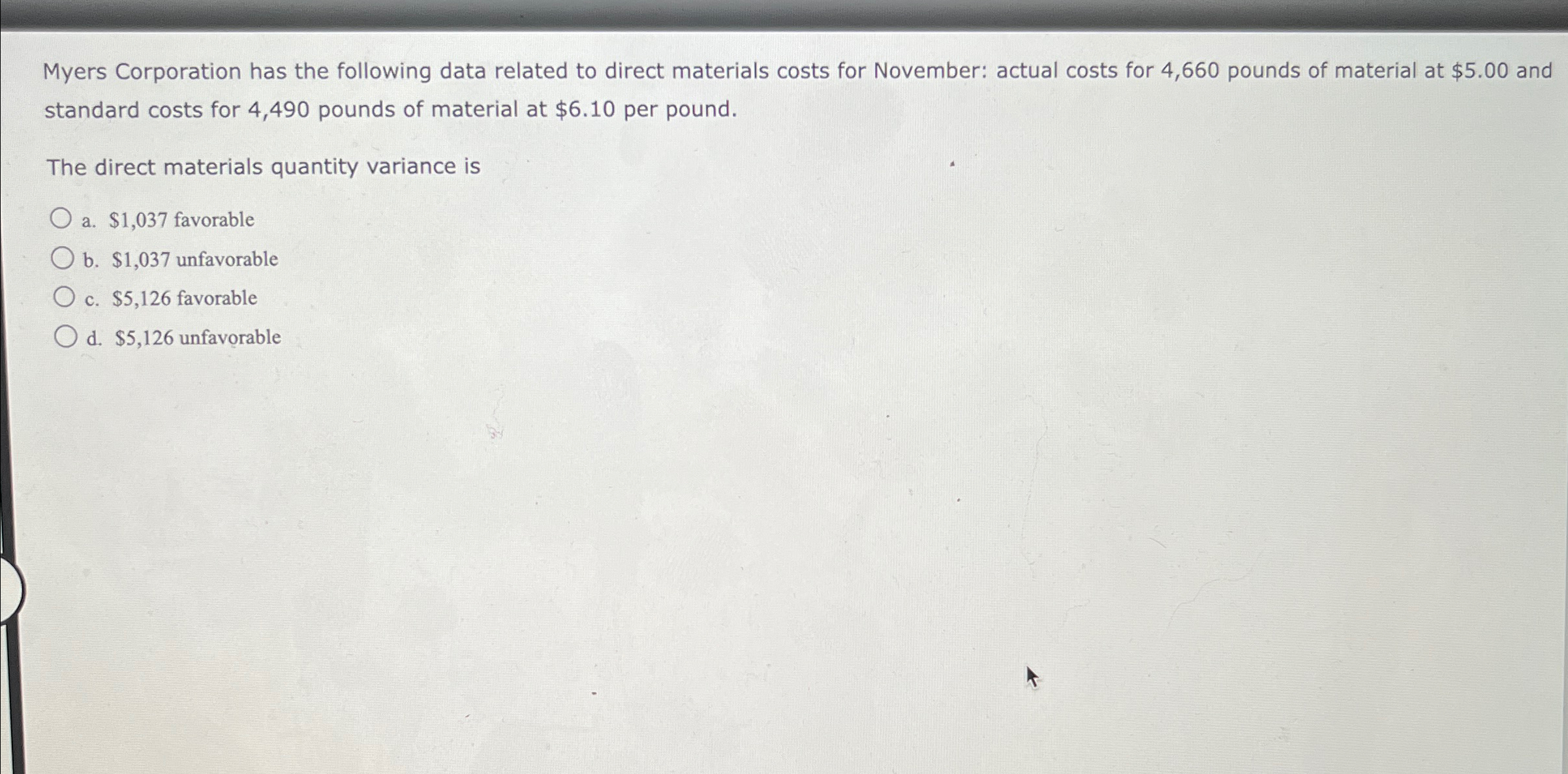 Solved Myers Corporation has the following data related to | Chegg.com
