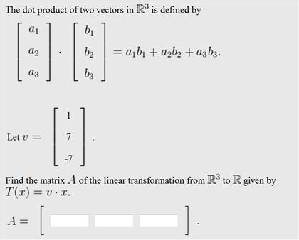 Solved The dot product of two vectors in R3 is defined by | Chegg.com
