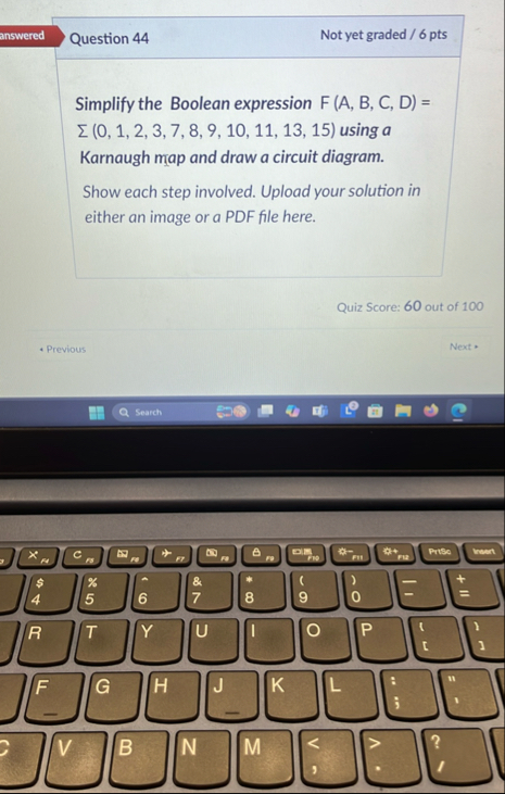 answeredQuestion 44Not yet graded / 6 ﻿ptsSimplify | Chegg.com