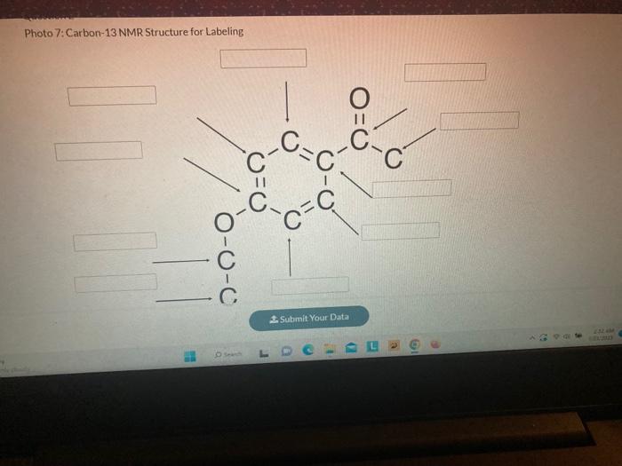 Solved Photo 7: Carbon-13 NMR Structure for Labeling | Chegg.com