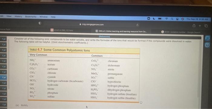 Solved (a) RbNO3 RbNO3⇒ (b) Na2CO3 Na2CO3⇒ (c) Zn(ClO)2 | Chegg.com
