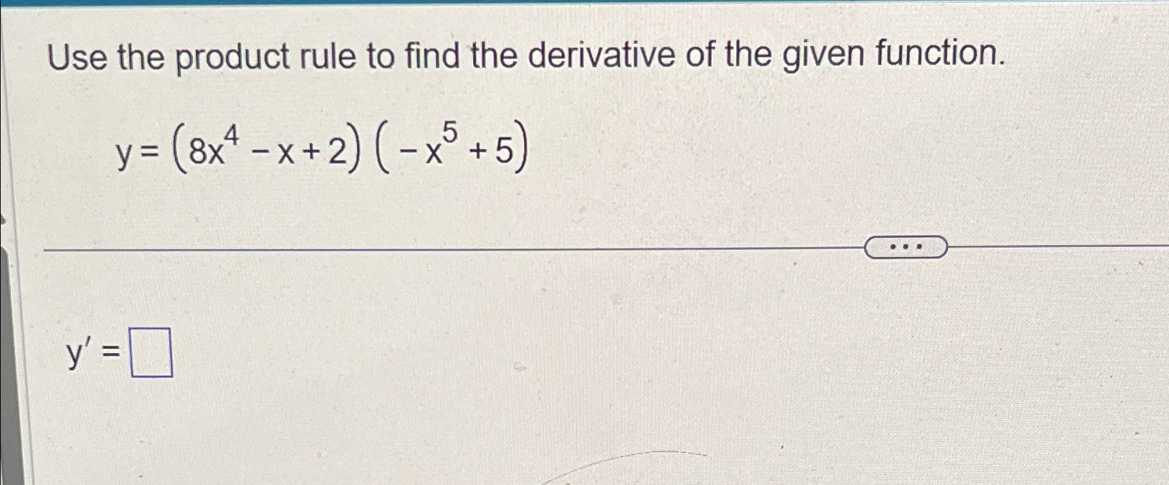 Solved Use the product rule to find the derivative of the | Chegg.com