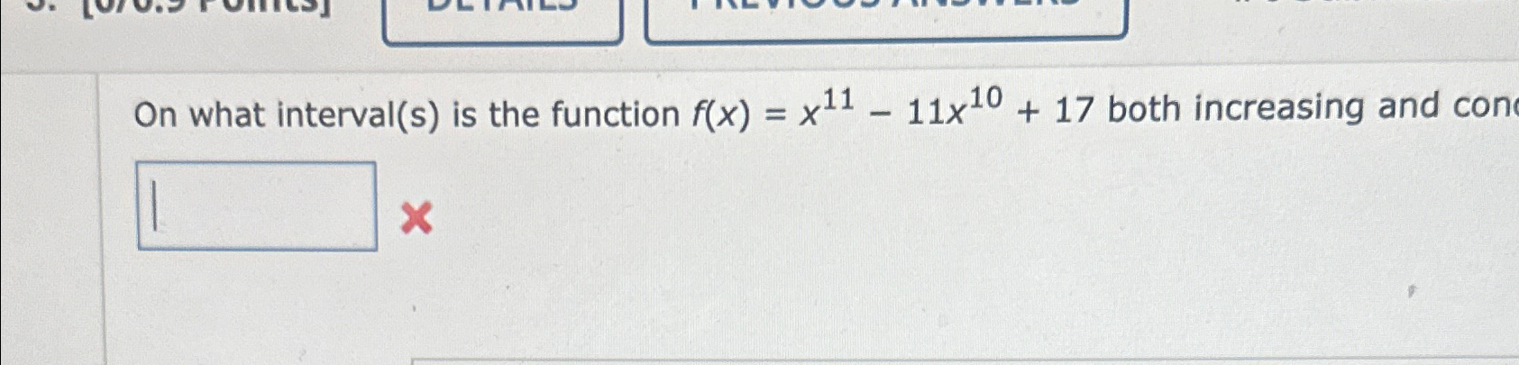 Solved On what interval(s) ﻿is the function | Chegg.com