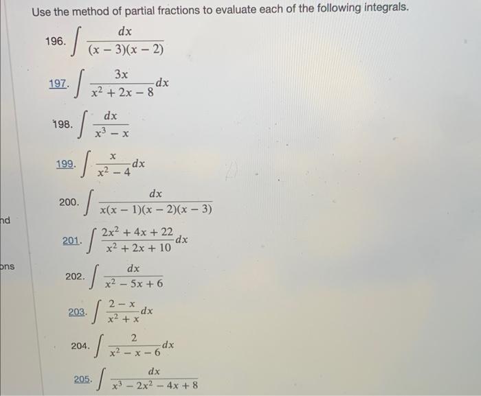 Solved Use the method of partial fractions to evaluate each | Chegg.com