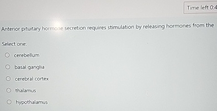 Solved Anterior pituitary hormone secretion requires | Chegg.com