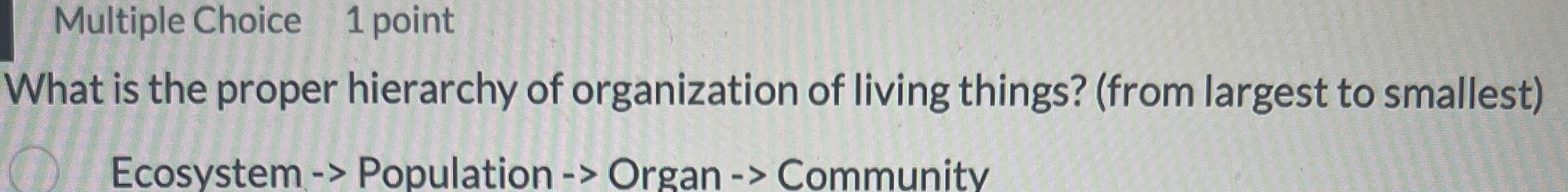 Multiple Choice 1 ﻿pointWhat is the proper hierarchy | Chegg.com