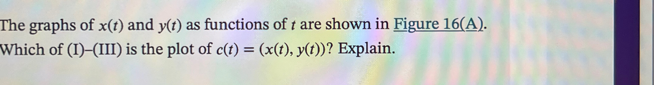 Solved The graphs of x(t) ﻿and y(t) ﻿as functions of t ﻿are | Chegg.com