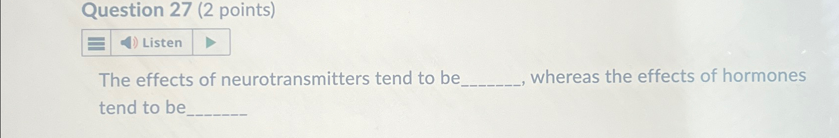 Solved Question 27 (2 points)ListenThe effects of | Chegg.com Solved Question 27 (2 points)ListenThe effects of | Chegg.com