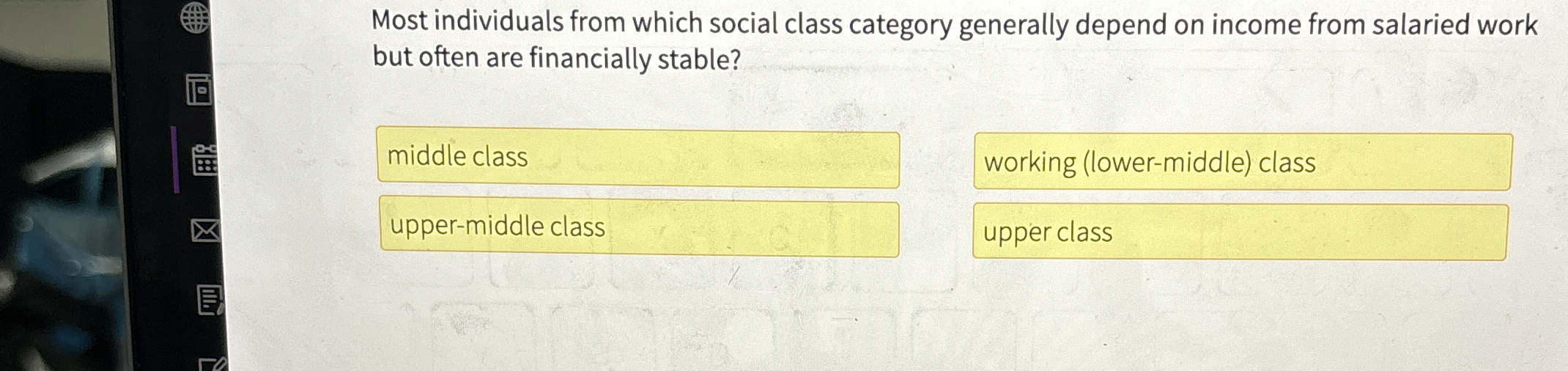 Solved Most individuals from which social class category | Chegg.com