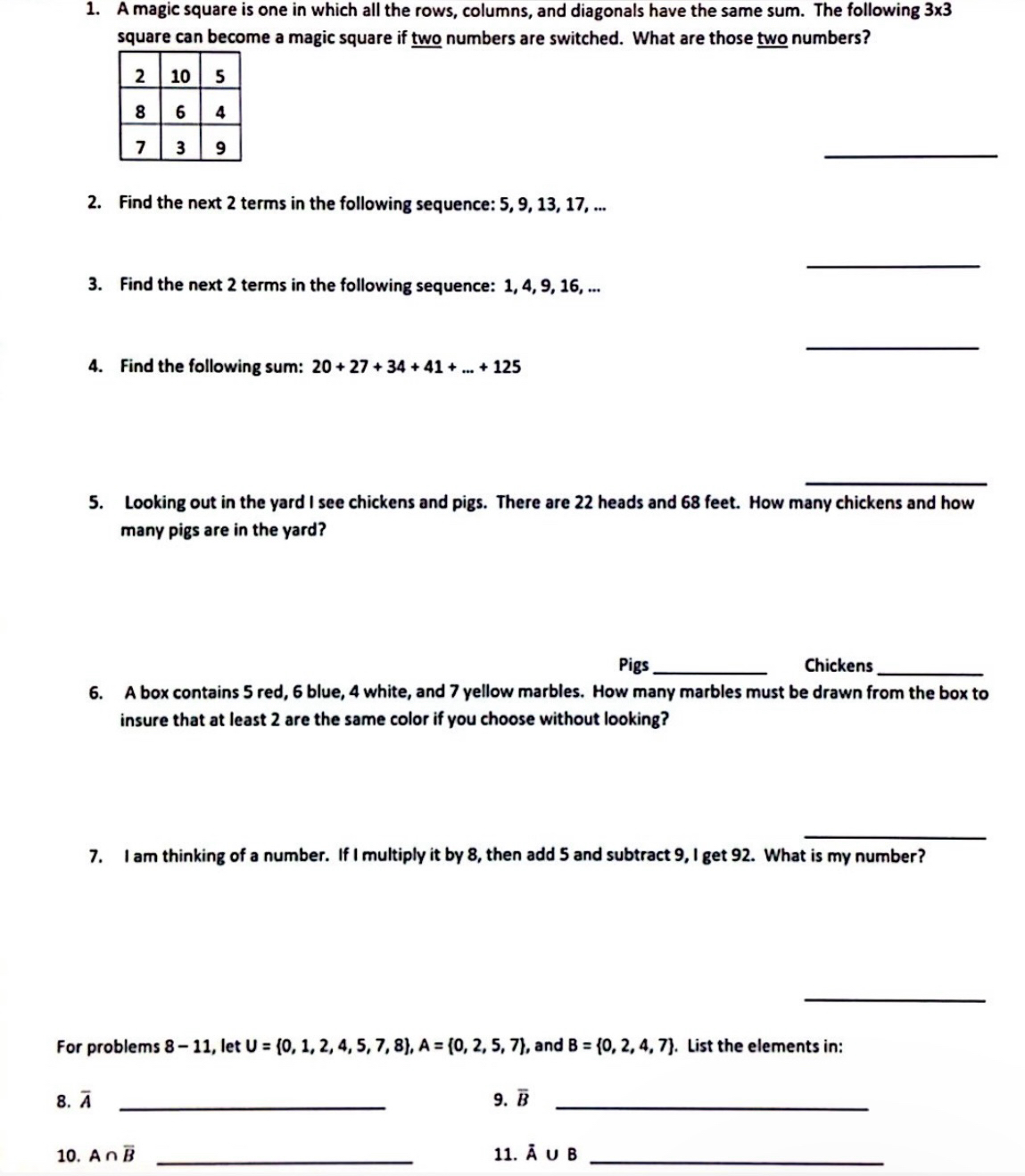 Solved 1.) ﻿A magic square is one in which all the rows, | Chegg.com