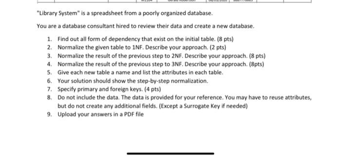 Solved Lab 5 - Normalization Consider the library system | Chegg.com