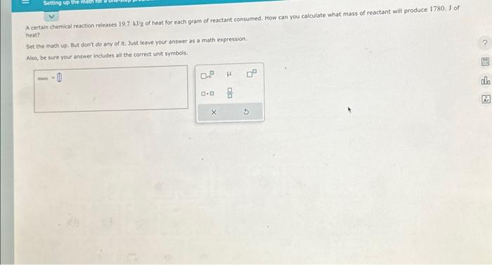 Solved 11 Setting up the math for A certain chemical | Chegg.com