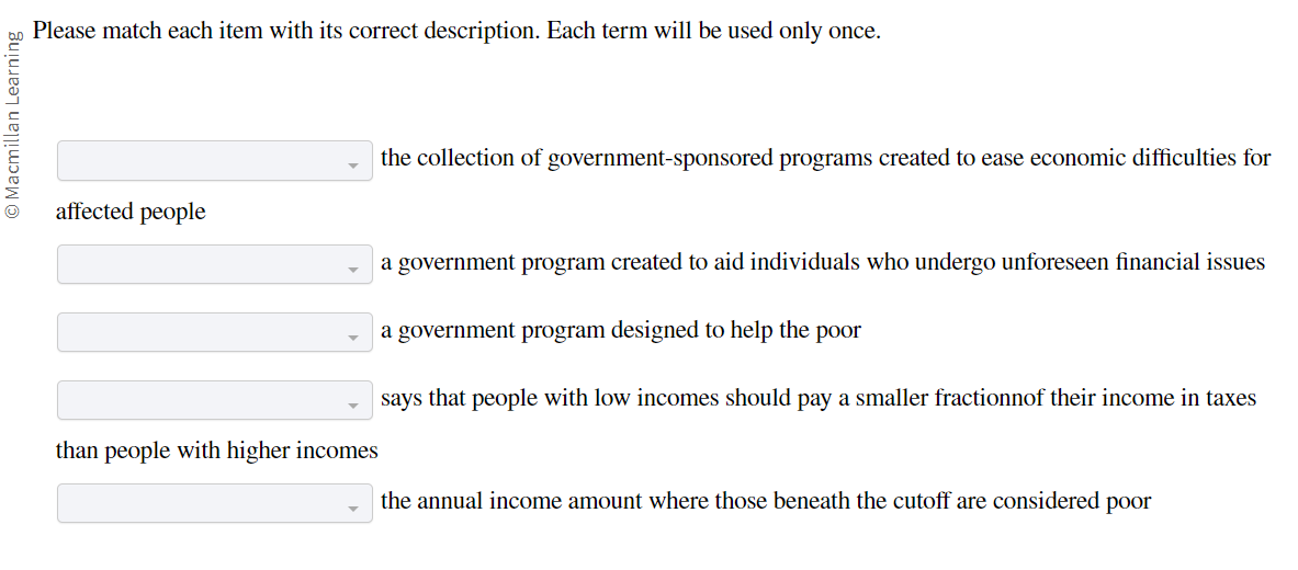 Solved Please match each item with its correct description. | Chegg.com