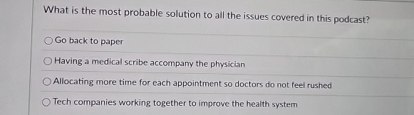 Solved What is the most probable solution to all the issues | Chegg.com