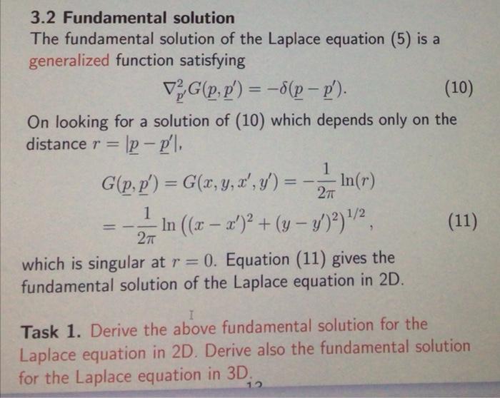 Solved 3. BEM FOR LAPLACE'S EQUATION IN 2D 3.1 Mathematical | Chegg.com