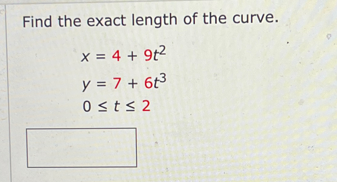 Solved Find the exact length of the | Chegg.com
