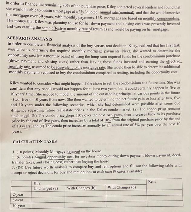 PROJECT DESCRIPTION In August 2019, Kiley Blank | Chegg.com