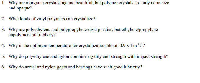 Solved Why are inorganic crystals big and beautiful, but | Chegg.com