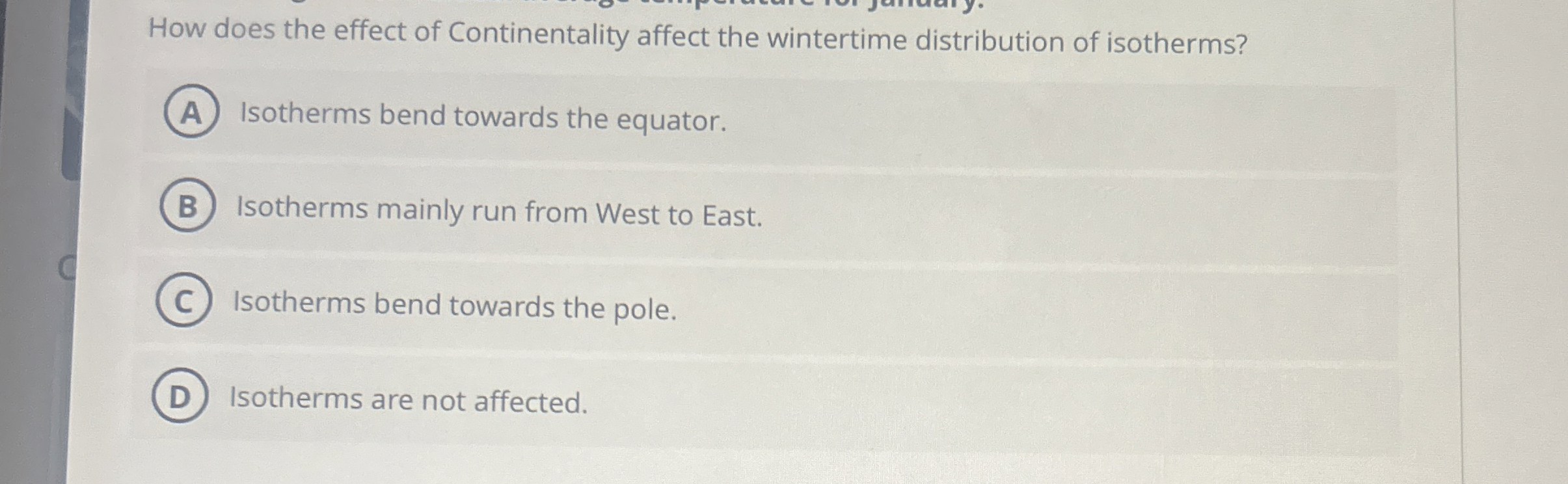 Solved How does the effect of Continentality affect the | Chegg.com