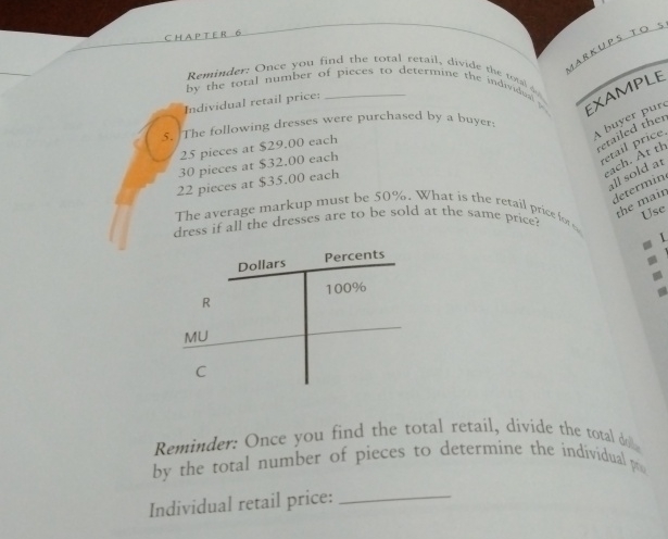 Solved CHAPTER 6Reminder: Once you find the total retail, | Chegg.com