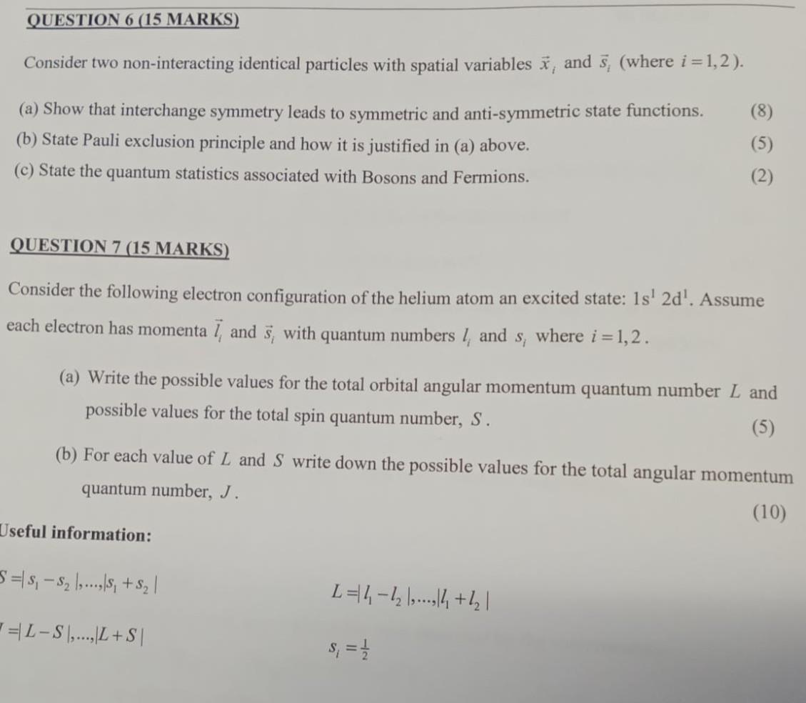 Solved Consider two non-interacting identical particles with | Chegg.com