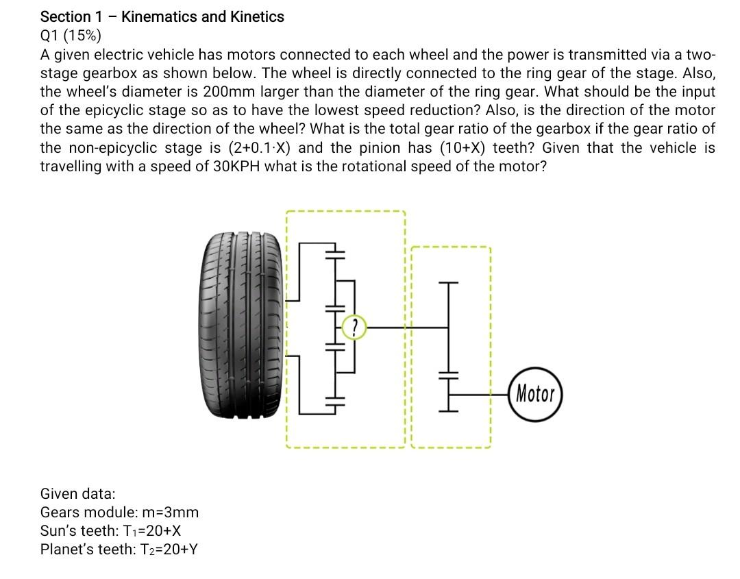 Solved Section 1 - Kinematics and Kinetics Q1 (15%) A given | Chegg.com