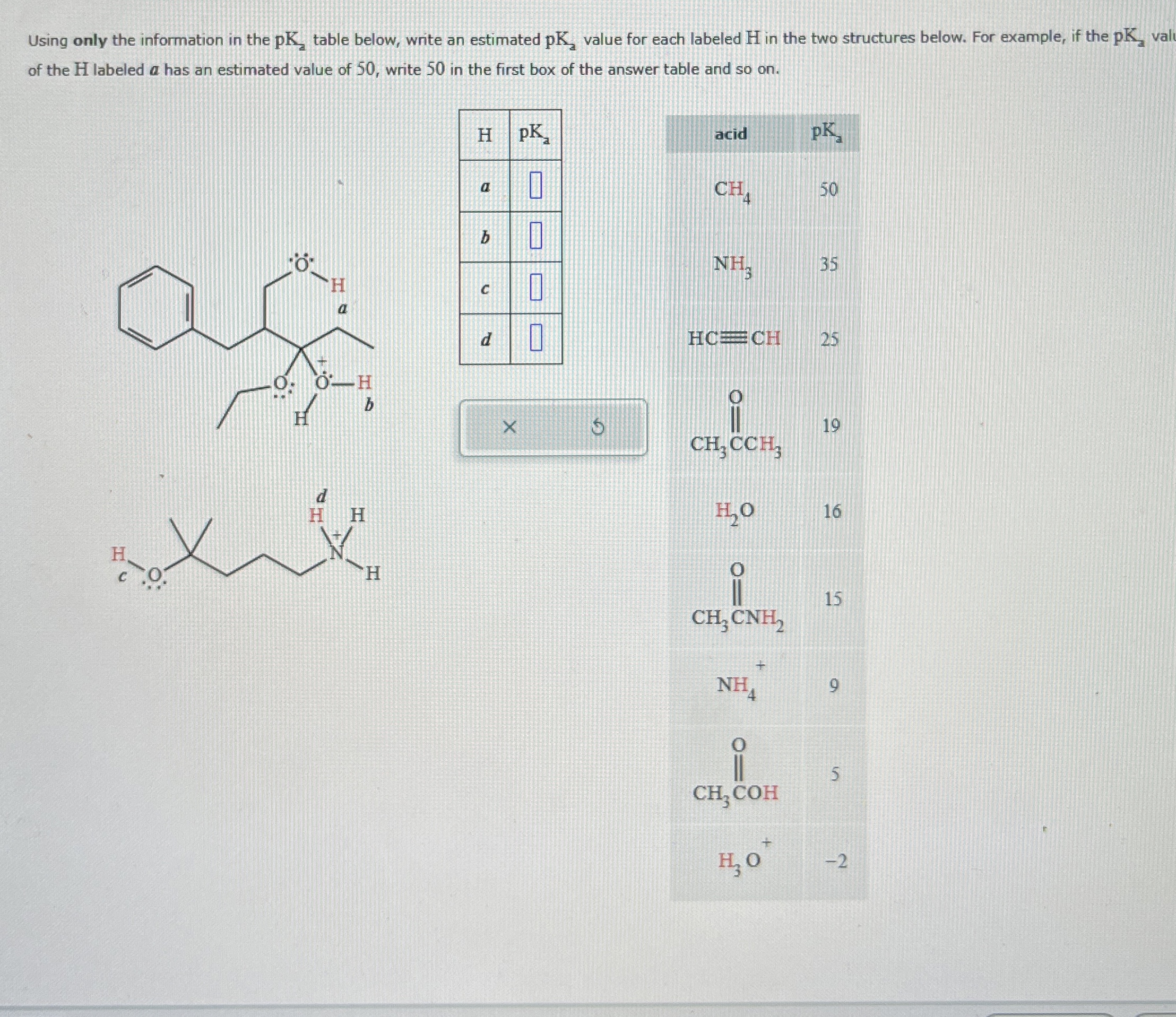 Solved Using only the information in the pKa ﻿table below, | Chegg.com