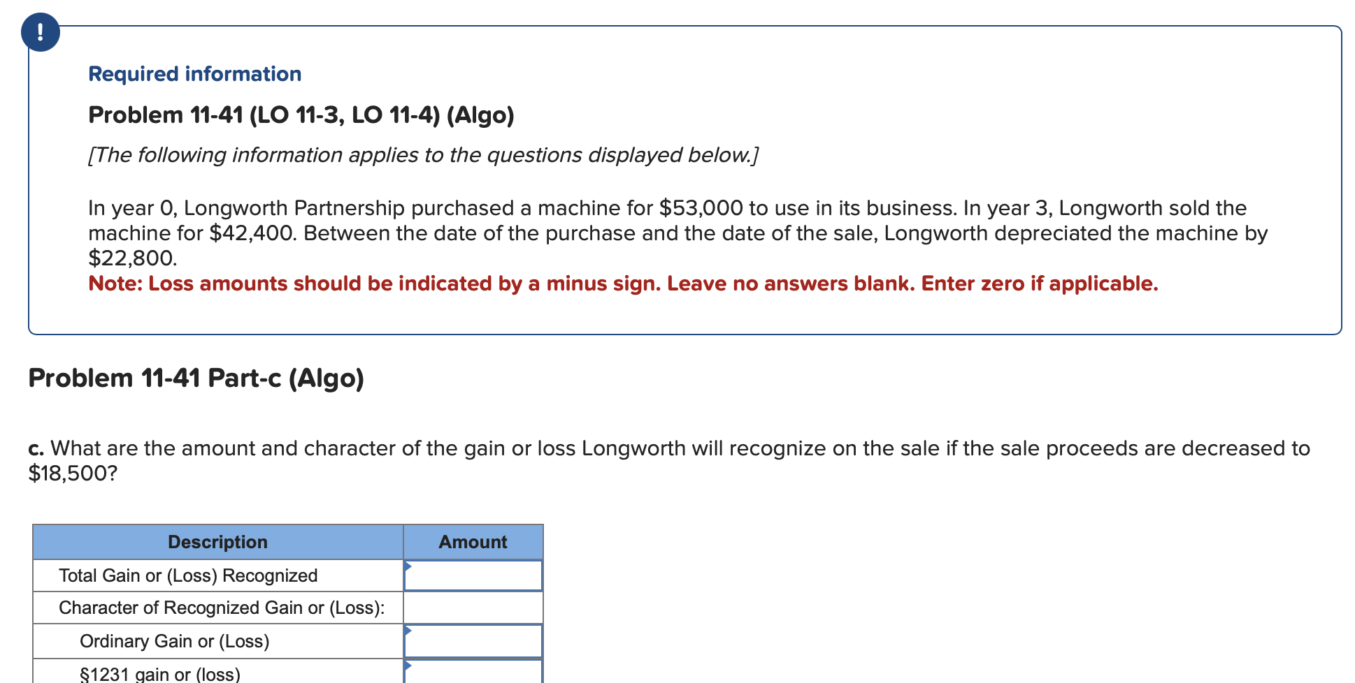 Solved Problem 11-41 ﻿Part-b (Algo)b. ﻿What are the amount | Chegg.com