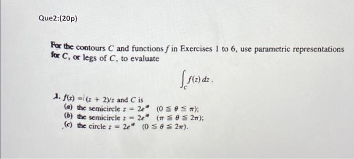 Solved For the contours C and functions f in Exercises 1 to | Chegg.com