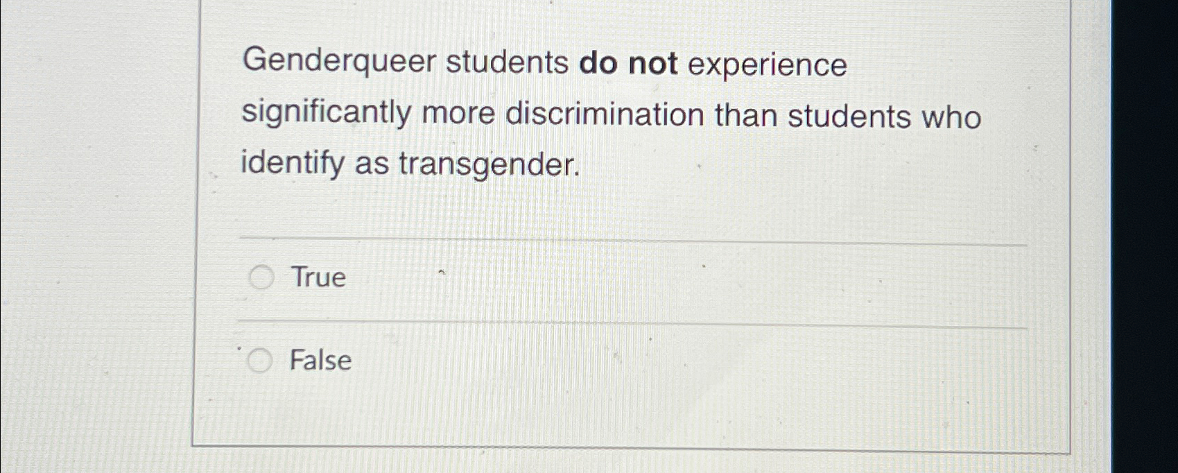 Solved Genderqueer students do not experience significantly | Chegg.com