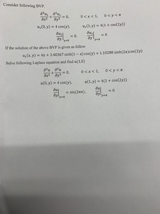 Solved Consider following BVP. 0 | Chegg.com