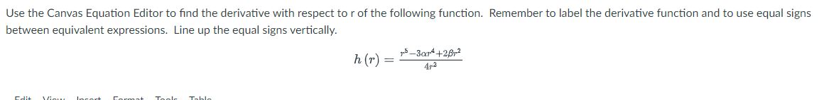 Solved Use the Canvas Equation Editor to find the derivative | Chegg.com