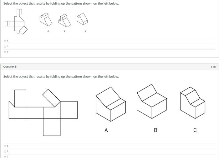 Solved Select the object that results by folding up the | Chegg.com