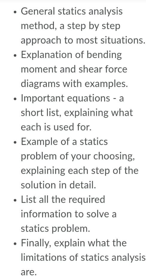 Solved General statics analysis method, a step by step | Chegg.com
