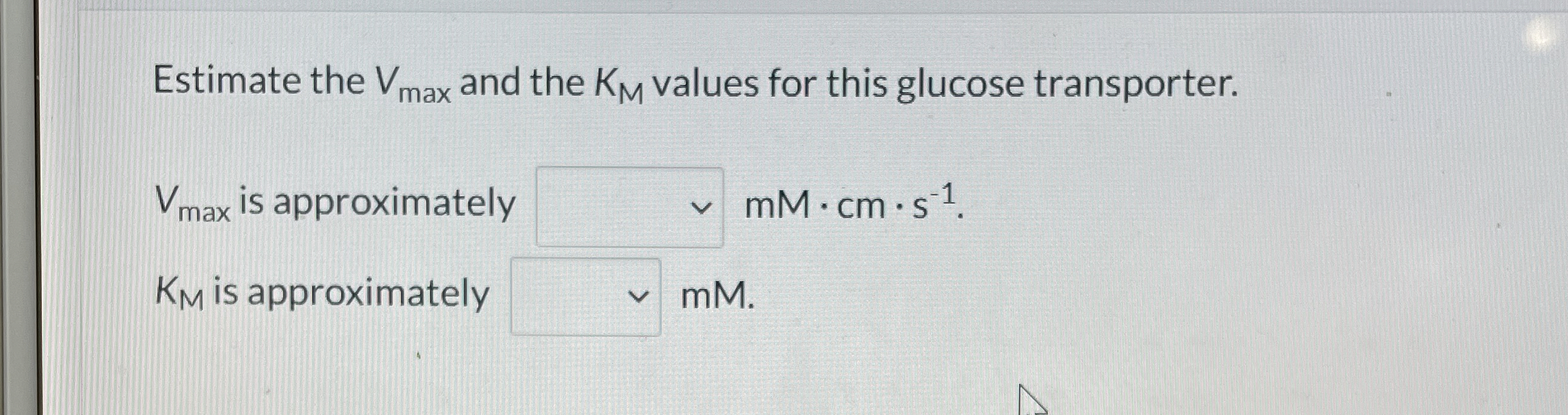 Solved Estimate the Vmax ﻿and the KM ﻿values for this | Chegg.com