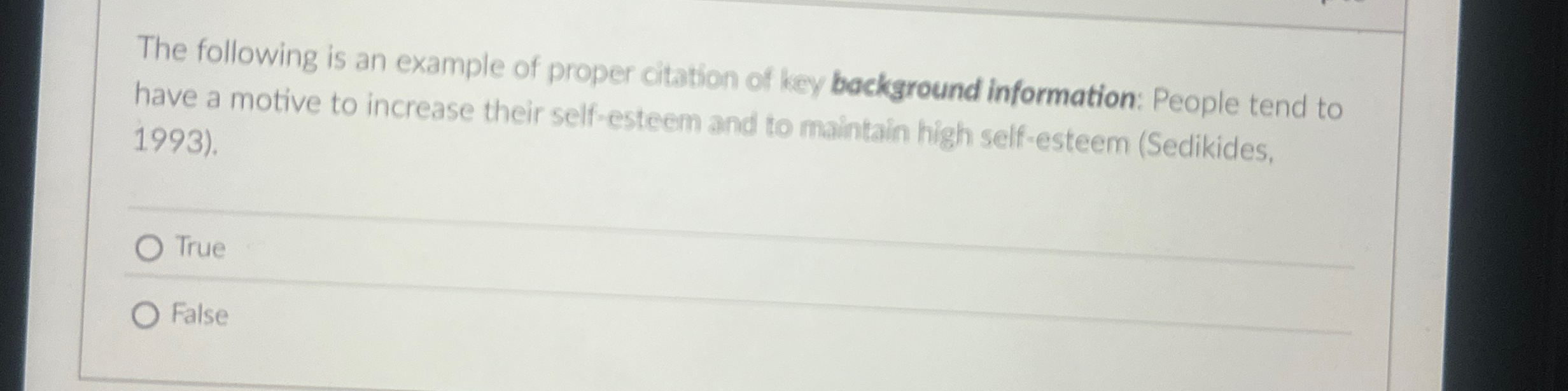 Solved The following is an example of proper citation of key | Chegg.com