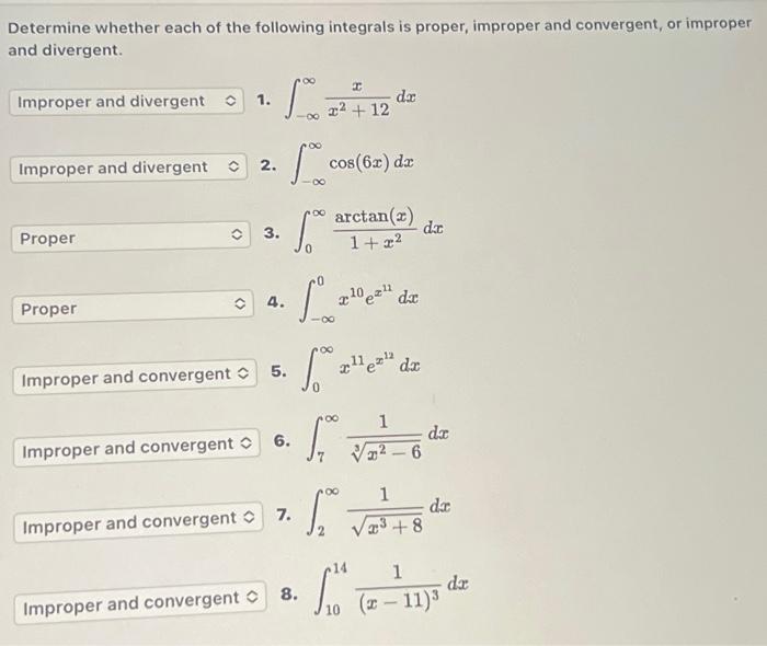 Solved Determine whether each of the following integrals is | Chegg.com