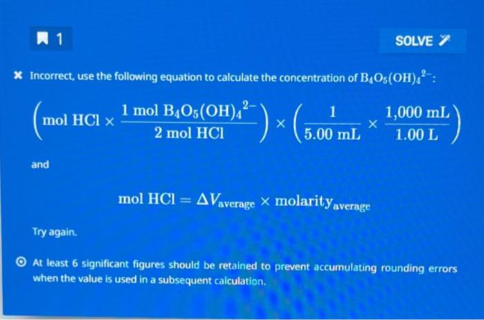 Solved Using the average molarity for HCl from Part "A" and | Chegg.com