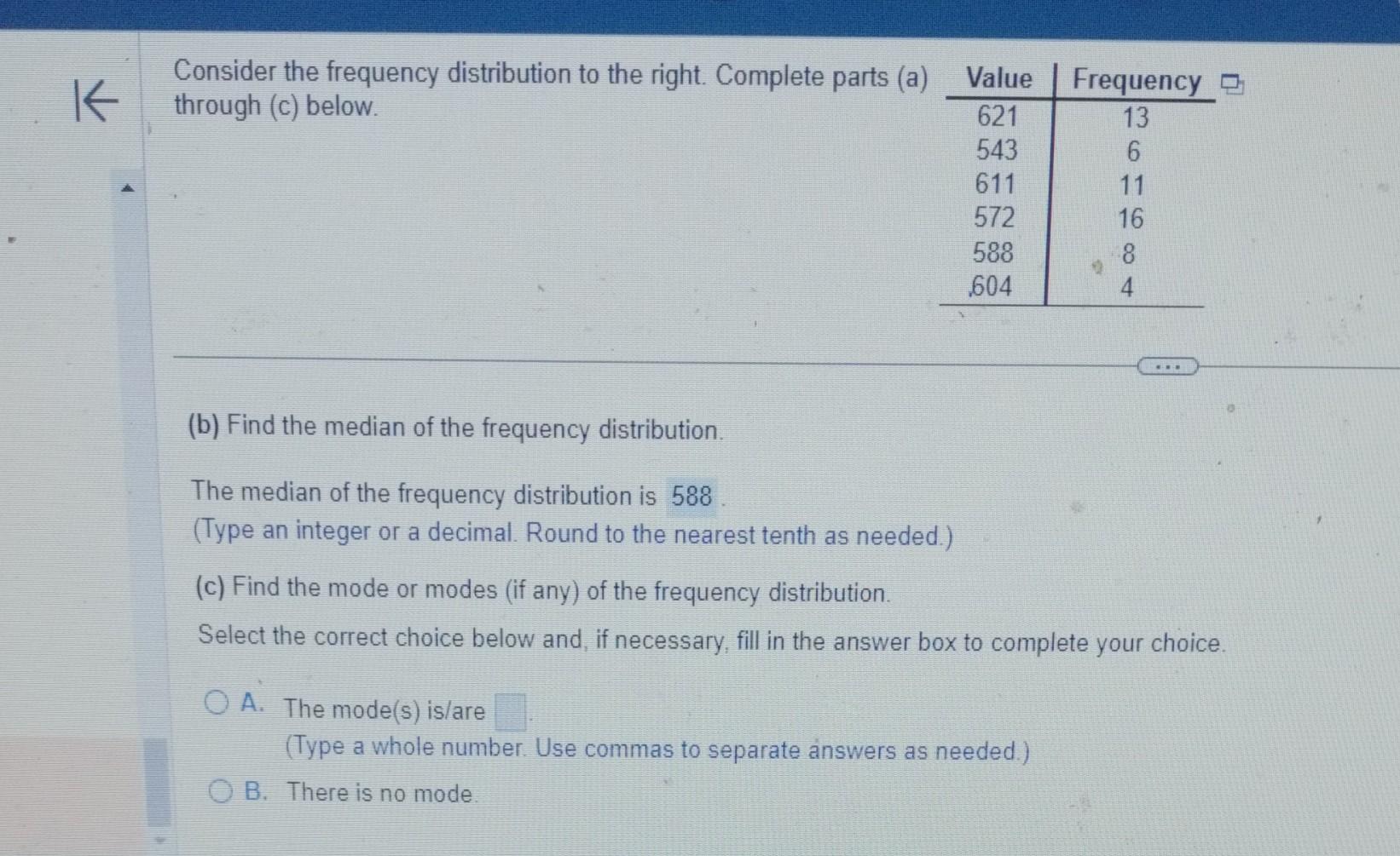Solved Consider the frequency distribution to the right. | Chegg.com