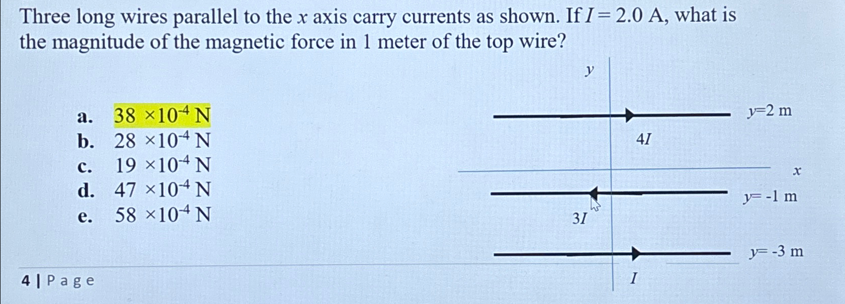 Solved Three long wires parallel to the x ﻿axis carry | Chegg.com