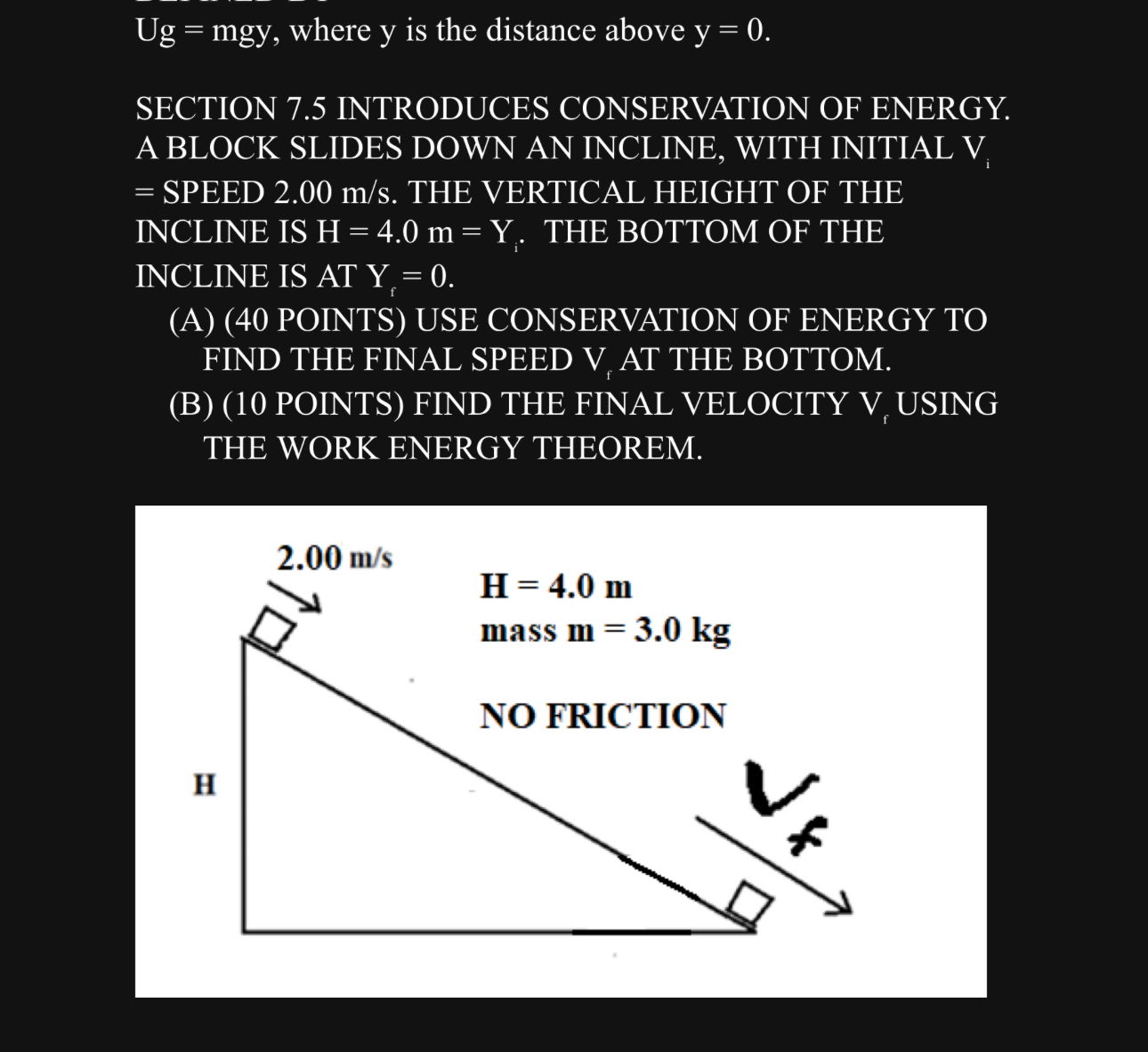 Solved Ug=mgy, ﻿where y ﻿is the distance above y=0.SECTION | Chegg.com
