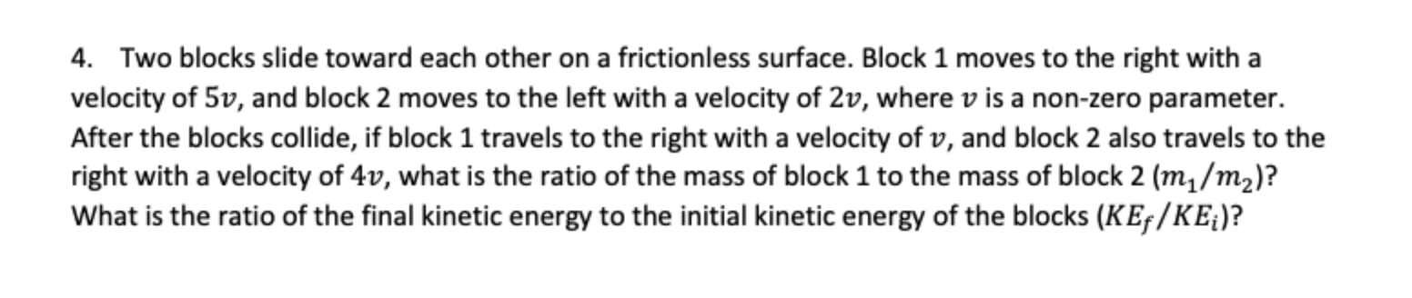 Solved Two blocks slide toward each other on ﻿a frictionless | Chegg.com